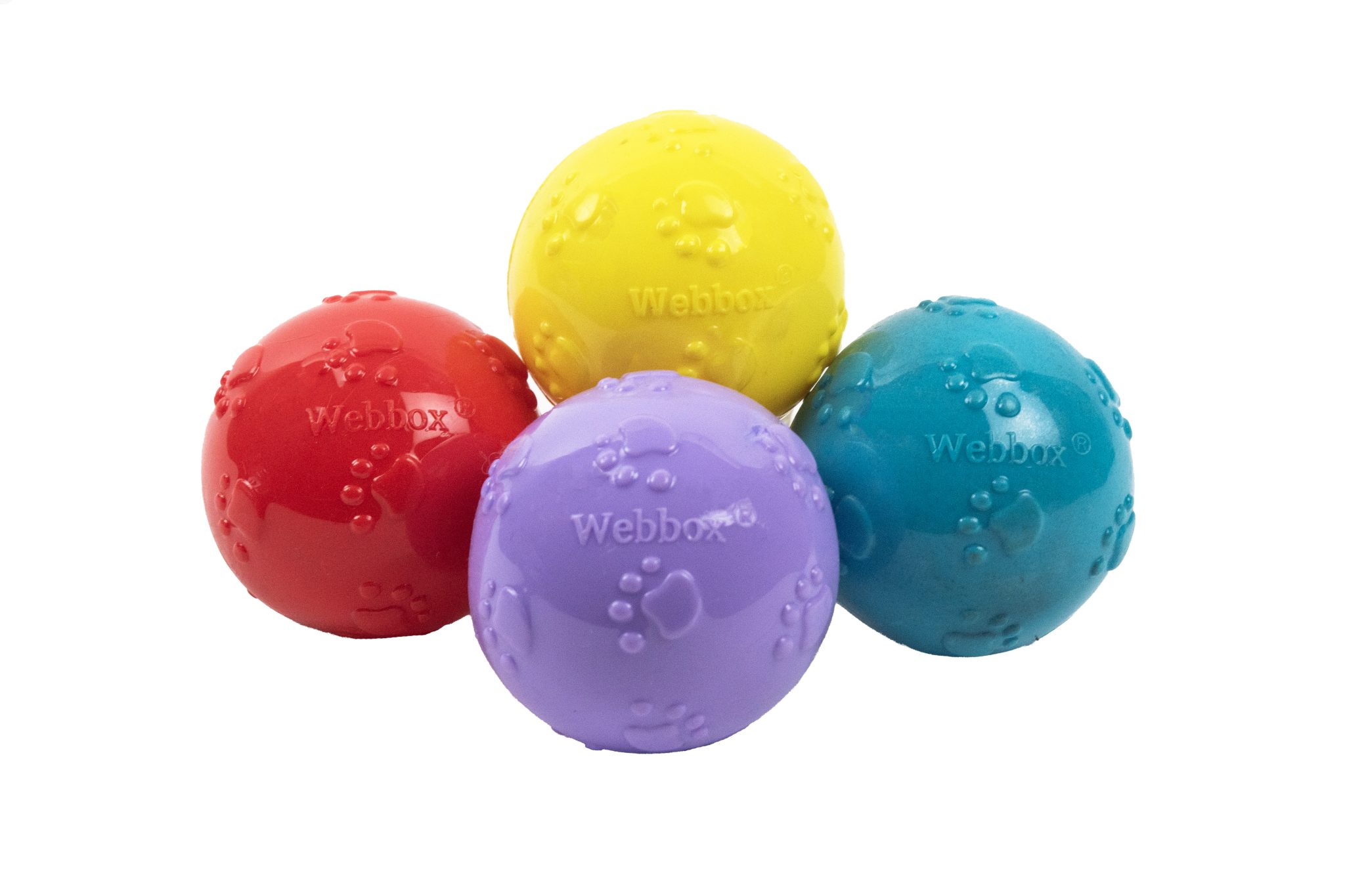 Webbox Dog Toy Throw Squeaky Ball 4 Pack - Pet Range
